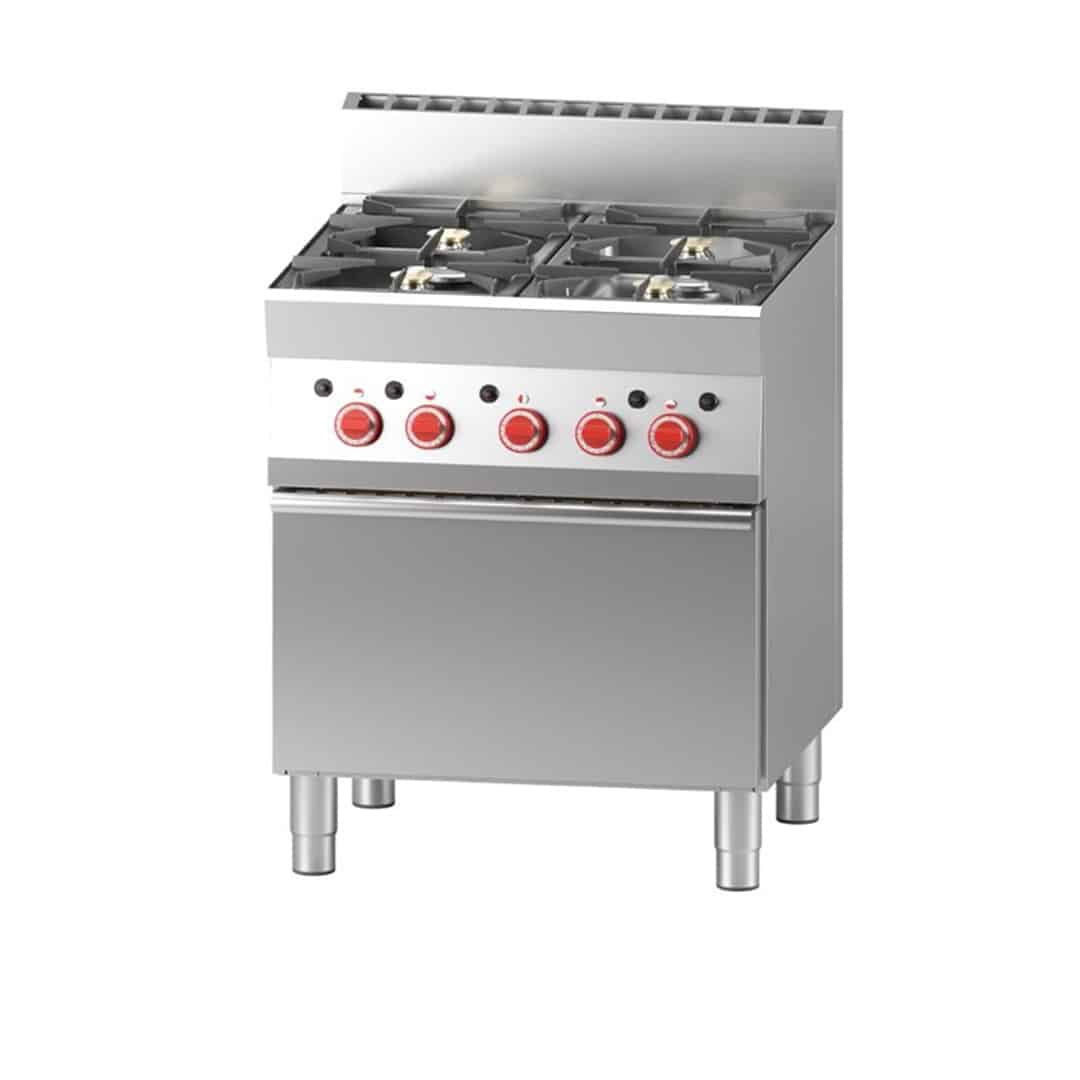 Fourneau 4 Feux sur Four Gaz: Robuste et Économique - Matériels Cuisine