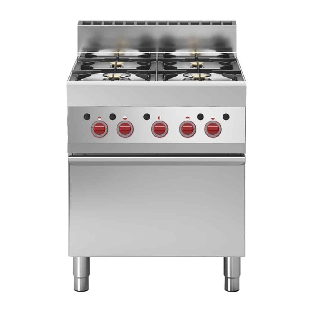 Fourneau 4 Feux sur Four Gaz: Robuste et Économique - Matériels Cuisine