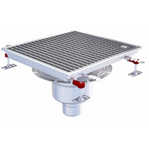 Siphon téléscopique Epur HygieneFirst avec grilles inox 500 x 500 mm ...