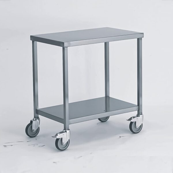 Table roulante soudée avec étagère acier inoxydable L 800 x l 500 x H ...