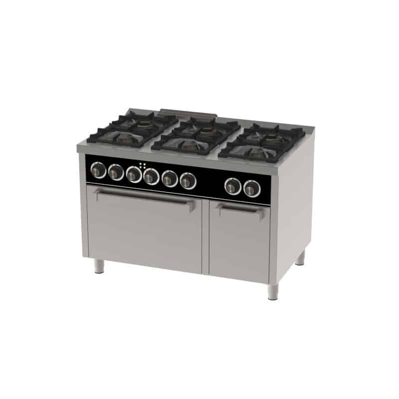Fourneau à gaz classique série 750 6 feux avec four électrique GN 2/1 ...