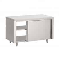 Table armoire passante, portes coulissantes, inox AISI 430, L 1200 x P ...