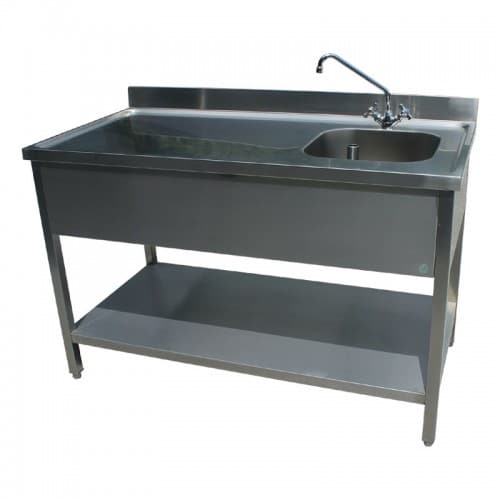 Table du chef Inox AISI 441 soudée bac à droite L 2000 x P 700 x H 900 mm | Matériels Cuisine